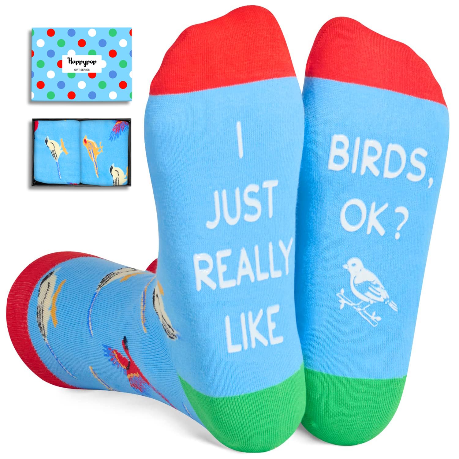 Funny Socks for Women Men Crazy Socks, Bird Gifts Animal Gifts, Bird Socks Parrot Socks Unisex Animal Socks