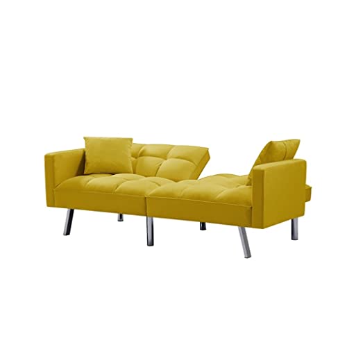TBGFPO Futon Sofa Bed, Mid-Century Convertible Couch Loveseat Sleeper for Small Space,