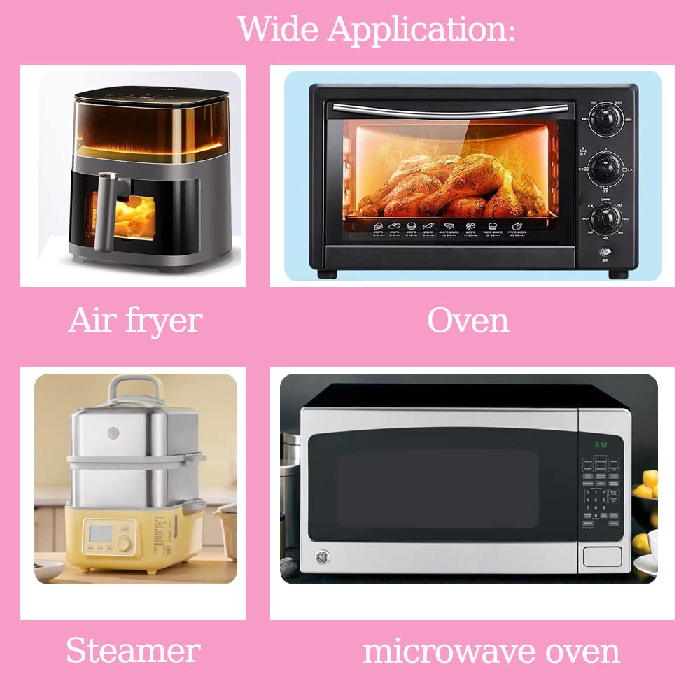 Air Fryer Silicone Liners 9 inch for 5 to 9 QT, 4 Pack Reusable Square Airfryer Basket Bowl Tray Insert Deep Fryer Parts&Accessories (4, 9 inch)