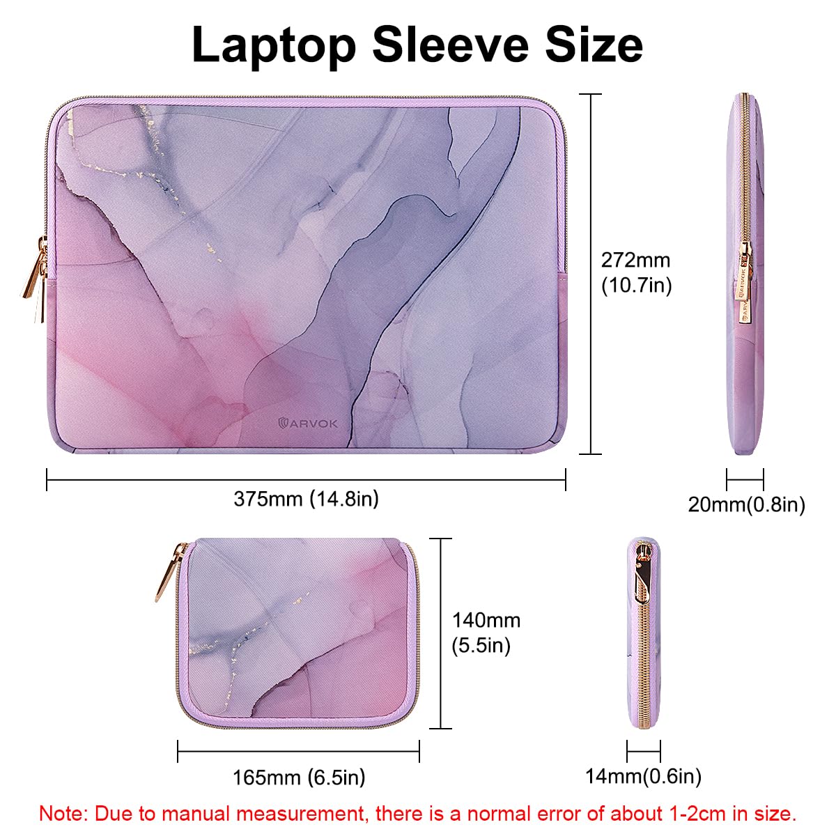 ARVOK 15 15.6 16 inch Laptop Sleeve for MacBook Pro 15 inch/MacBook Pro 16 inch Water-Resistant Laptop Case Notebook Computer/Tablet Pouch Cover for HP/Dell/Lenovo/Asus/Acer/Samsung with Extra Bag