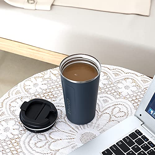 MUCR Vacuum Travel Mug 18oz, Double Wall Stainless Steel Insulated Coffee Cups with Snap Lid, Vacuum Cup for Coffee,Tea and Soda, Blue