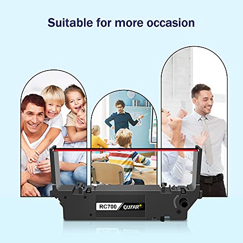 ISTAR Compatible Ribbon Replacement for Star RC700 SP700 to use with Sp 700 Sp700 Rc700 Sp712 Sp717 Sp742 Sp747 Printer (Black and Red, 12-Pack, Sealed Individual Pack)