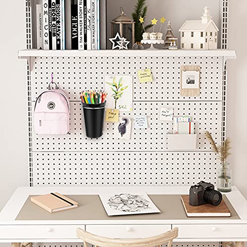 Pegboard Bins with Rings 6 Sets, Pegboard Ring Styles Hooks, Pegboards Cups Holder for Accessories, Pencils, Craft Tools, and Other Assortments Organizing (2021 Black)