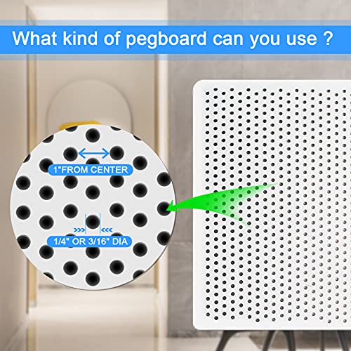 Pegboard Bins with Rings 6 Sets, Pegboard Ring Styles Hooks, Pegboards Cups Holder for Accessories, Pencils, Craft Tools, and Other Assortments Organizing (2021 Black)