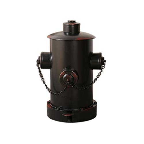 QIFFIY Trash Can Pedal Type Wrought Iron Trash Can Retro Industrial Trash Bin Fire Hydrant Shape Garbage Bin Can Restaurant Bar Decorative Garbage Can (Color : Black)
