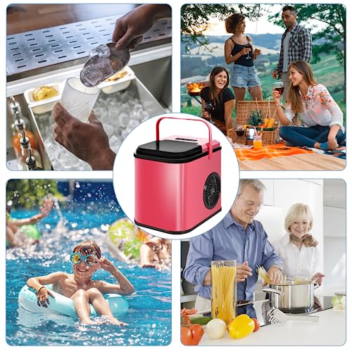 JoyPlanet Countertop Nugget Ice Maker, 8 Ice Cubes Ready in 10 Mins Up to 22lbs of Ice a Day 1.8lbs Ice Capacity Refillable Water Tank for Home Kitchen Office Bar Party (Stainless)