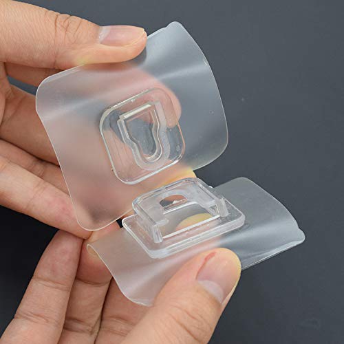 Pufai Smart Hook Double Sided Adhesive Bathroom Kitchen Office Hanger Transparent Hanger Waterproof 5 Set 10 Pieces