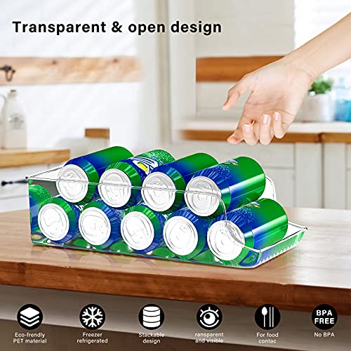 Atopov Set of 2 Refrigerator Organizer Bins Fridge Organizer Freezer Pantry Organization and Storage, Beverage, Canned Food Container Bin for Refrigerator (2)