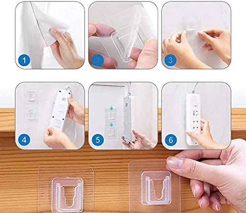 Pufai Smart Hook Double Sided Adhesive Bathroom Kitchen Office Hanger Transparent Hanger Waterproof 5 Set 10 Pieces