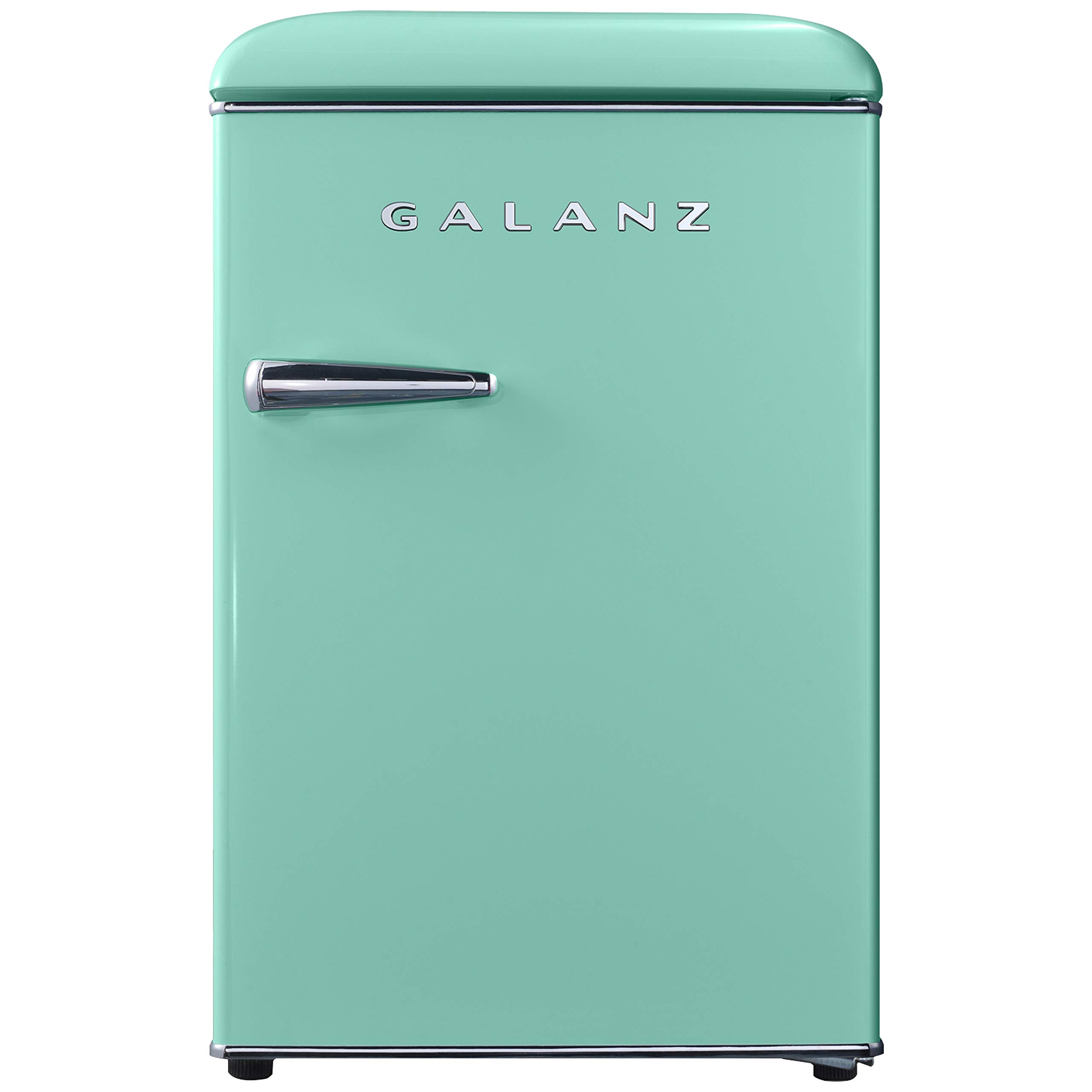 Galanz GLR25MGNR10 Retro Compact Refrigerator, Mini Fridge & GLCMKZ07GNR07 Retro Countertop Microwave Oven with Auto Cook & Reheat, Defrost, Quick Start Functions, Pull Handle.7 cu ft, Green