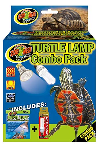 Zoomed Turtle Lighting Kit- Includes Attached DBDPet Pro-Tip Guide - Splashproof Heat Bulb, & UV-B Bulb Combo Pack