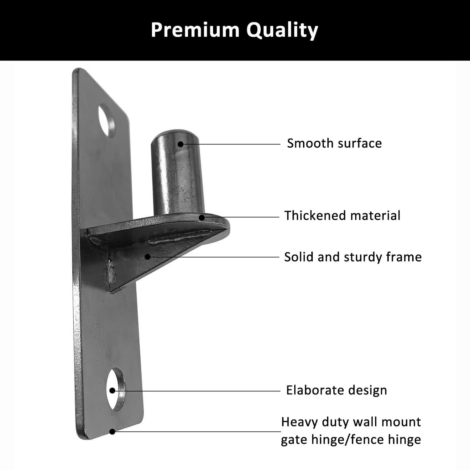 MATIHAY 2 Pack Wall Mount Flat Back Gate Hinges,Outdoor Chain Link Fence Gate Hinges,Heavy Duty Stainless Steel Wall Plate Hinges,Wood Fence Link Gate Hinges(Screws Not Included)