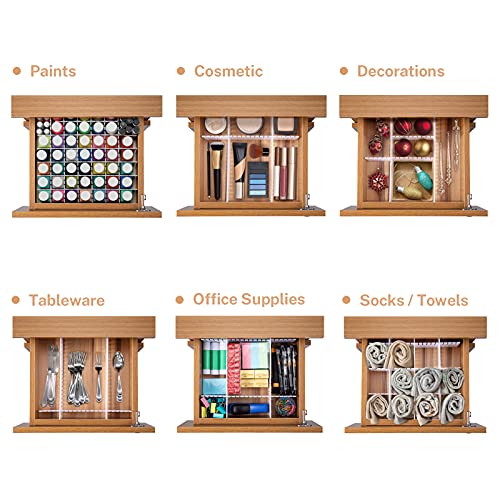 MaidMAX 15Pcs Drawer Dividers for Clothes Adjustable Drawer Organizer for Underwear Makeup Kitchen Utensils Tools 16β x 2.7β DIY Dresser Drawer Separators Organizers for Bedroom Kitchen Office