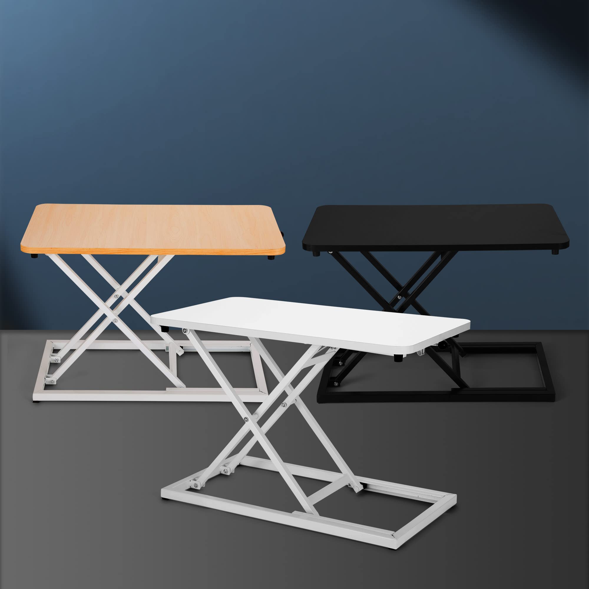 Standing Desk Converter White,Stand up Desk Riser on The Table,Adjustable Height Table top Apply for Laptop and Single Monitor Workstation Office Use.