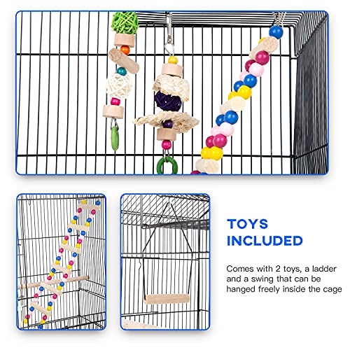 39-inch Roof Top Large Flight Parrot Bird Cage Accessories Medium Roof Top Large Flight cage Parakeet cage for Small Cockatiel Canary Parakeet Sun Parakeet Pet Toy