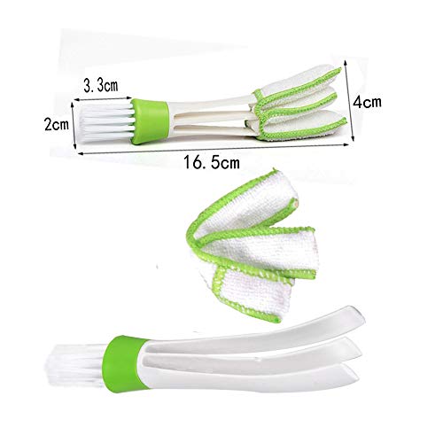 Mini Duster for Car Air Vent Set of 4 Automotive Air Conditioner Brush and Cleaner Cloth, Dust Collector Cleaning Tool for Keyboard Window Leaves Blinds Shutter