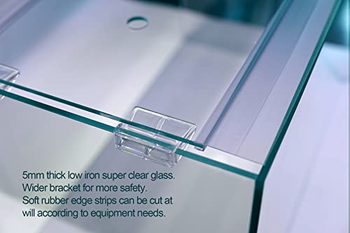 Allcolor Ultra Clear Rimless Aquarium Tank 2-22 gallons Low Iron Glass (21Gal - Top Glass Canopy)