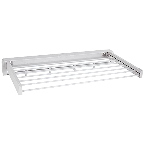 Delysia King Clothes Laundry Drying Rack,Collapsible Wall Mounted Hanger|7 Drying Rods (White)
