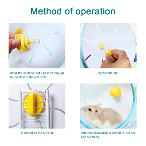 Aucks Silent Hamster Exercise Wheels 6.9 inch Stand Silent Spinner for Hamster Gerbils, Mice,Other Small Animals