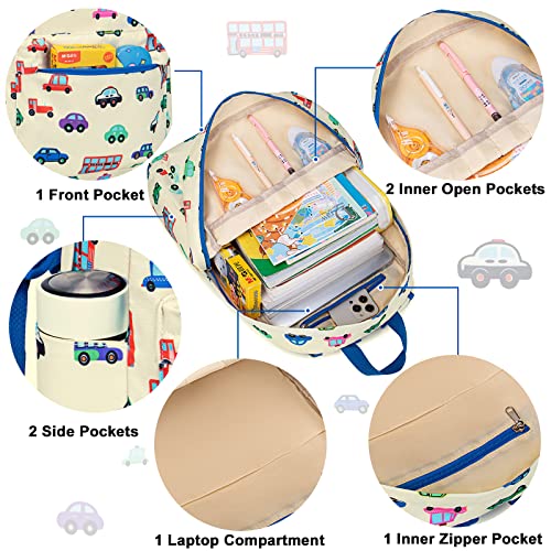 CAMTOP Preschool Backpack for Kids Boys Girls Toddler Backpack Kindergarten School Bookbags(Age 3-8 Year,Car)