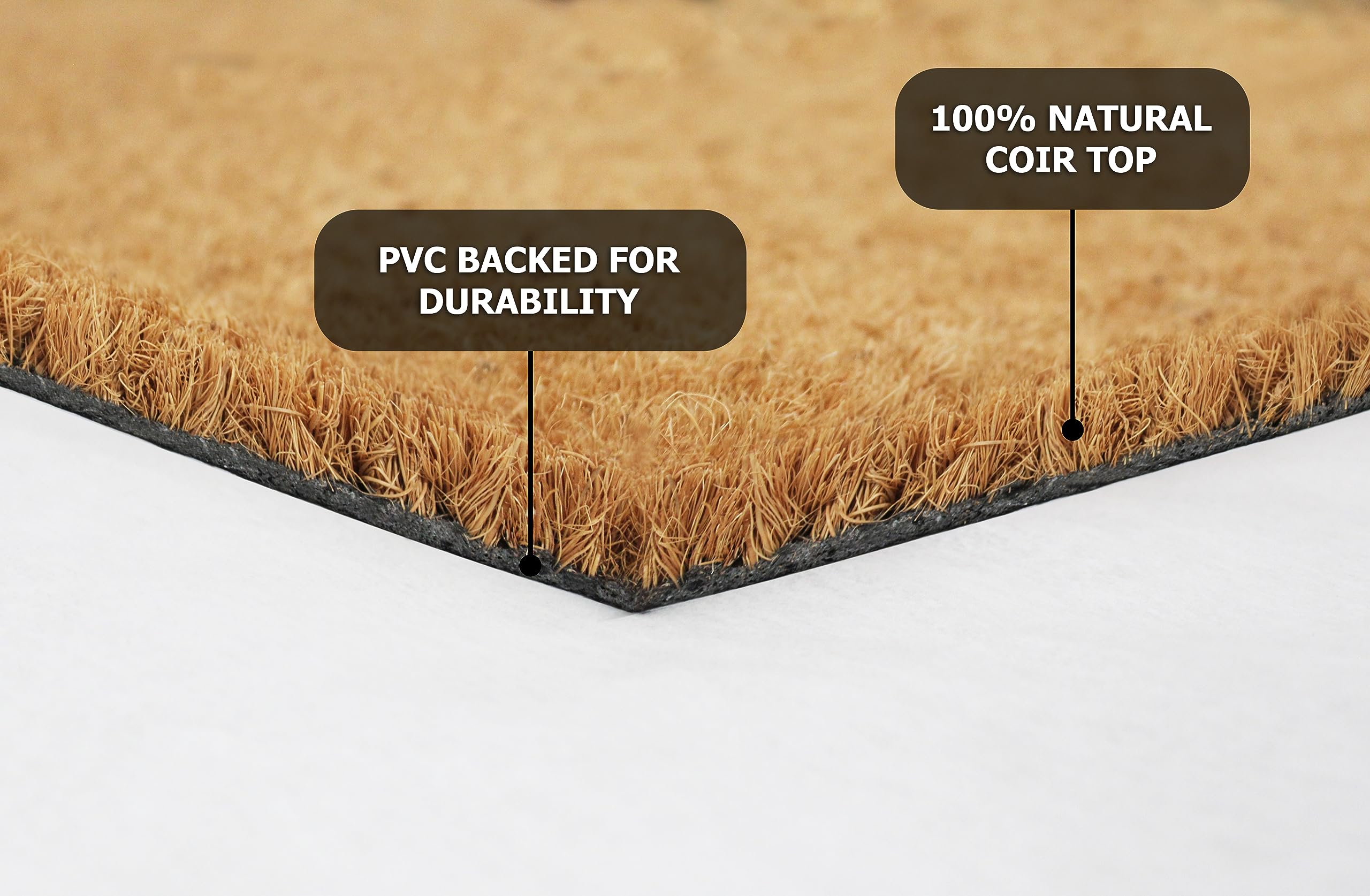 IRONGATE Welcome Doormat - Non Slip Dirt Trapping Chevron Tile Print Coco Coir Door Mat - Low Profile Front Doormat - Indoor Outdoor Durable Easy Clean High Traffic Area Patio Entryway Doormat -17x30