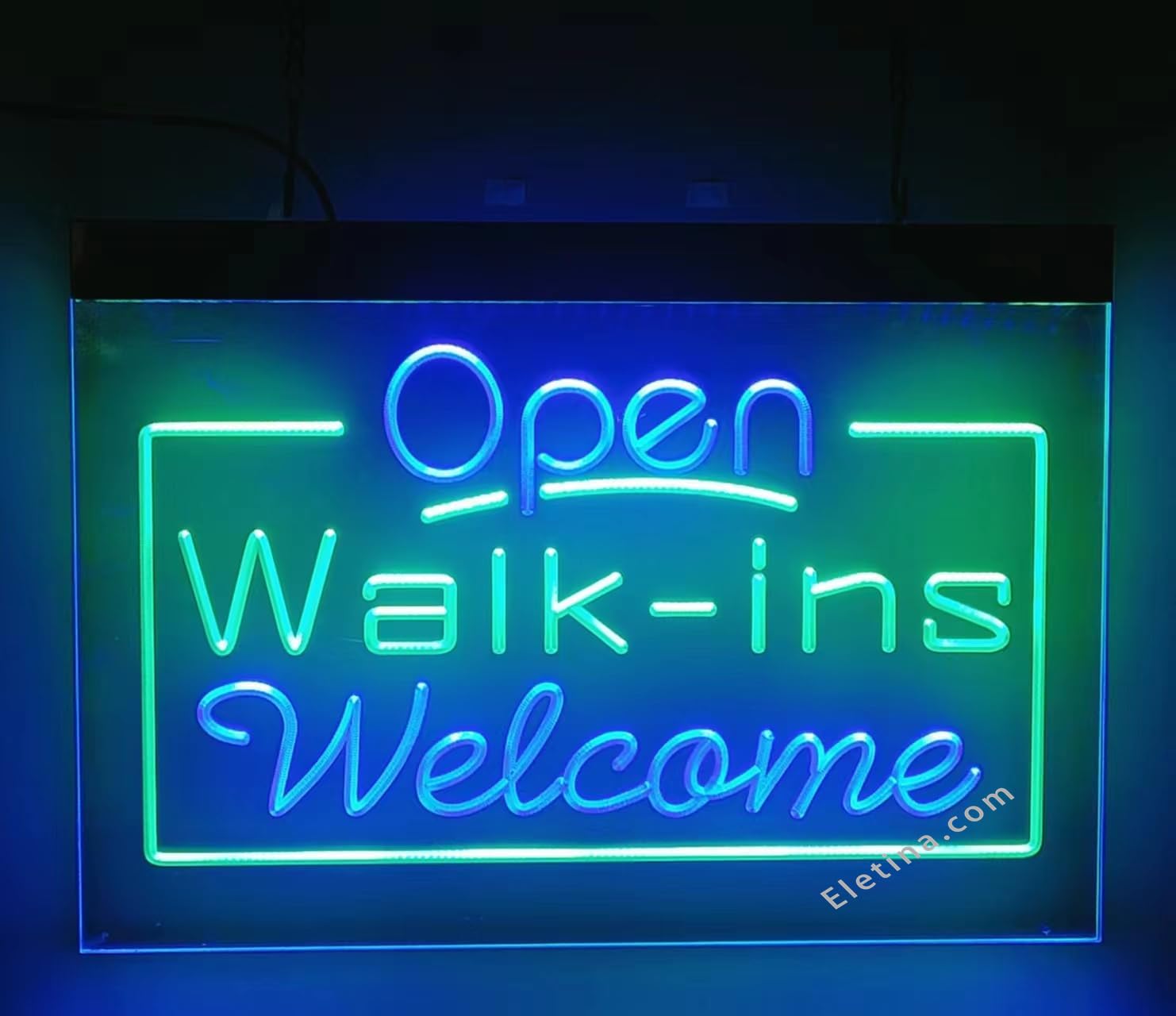 Bar Neon Light Sign Open Walk-ins Welcome Dual Color Led Green Blue X Lamp Neon Like Signs For Wall Decor