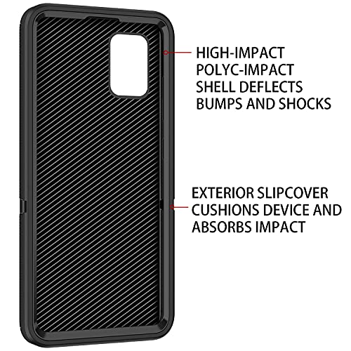 Mieziba for Galaxy A51 5G Case,Shockproof Dropproof Dustproof 3-Layer Full Body Protection Rugged Heavy Duty High Impact Hard Cover Case for Samsung Galaxy A51 4g 6.5 inch,Black