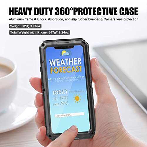 Mitywah Waterproof Case for iPhone 12 Pro Max, Heavy Duty Military Grade Armor Metal Case, Full Body Protective Rugged Shockproof Thick Dustproof Strong Case for iPhone 12 Pro Max 6.7ββ, Black