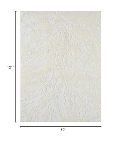LUXE WEAVERS Abstract Textured Marble Swirl Cream 8x10 Area Rug