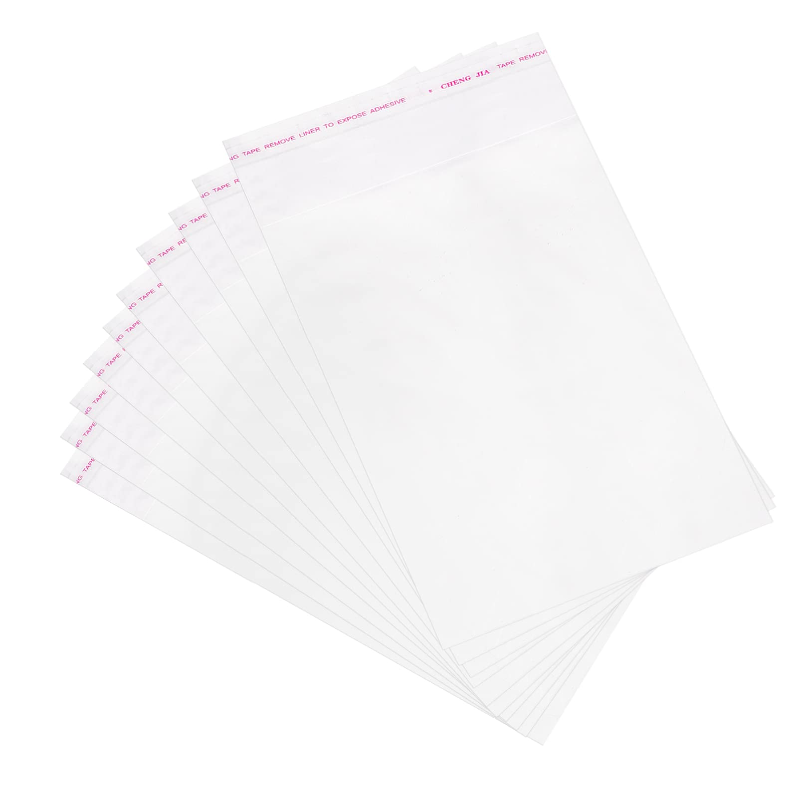 uxcell 200Pcs Clear Cello Bags, 5" x 6.5" Plastic Self Sealing OPP Cello Treat Bags Cello Poly Bags for Packing Cookies Candy Jewelry Gifts, Clear
