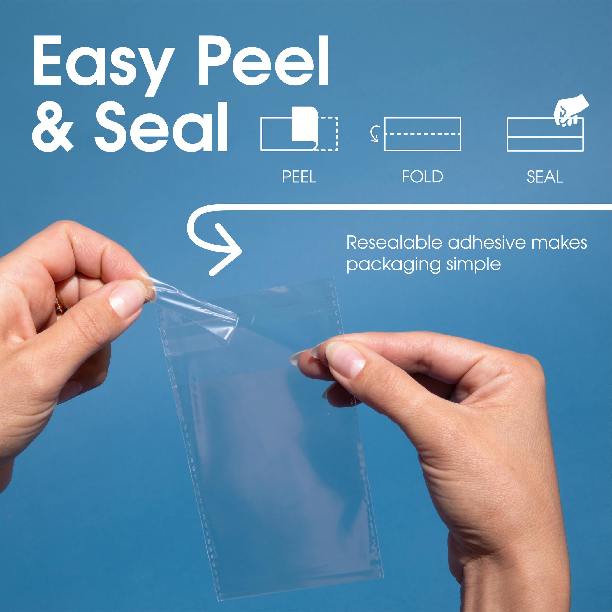 Spartan Industrial - 14" X 20" (200 Count) Crystal Clear Resealable Cello Poly Bags for Packaging, Clothing & T Shirts - Self Seal & Reinforced
