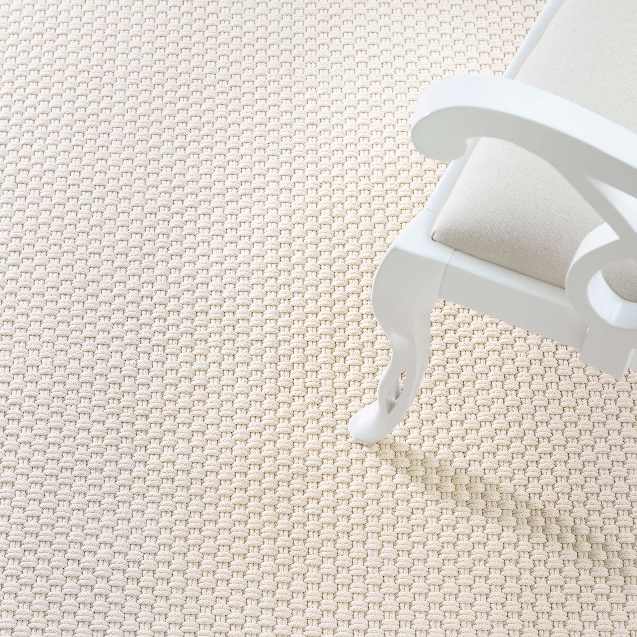 Dash and Albert Rope Indoor/Outdoor Area Rug - 2.5' x 12' Runner Ivory Solid Handwoven Accent Rug - Durable, Fade Resistant, Washable, High Traffic Friendly
