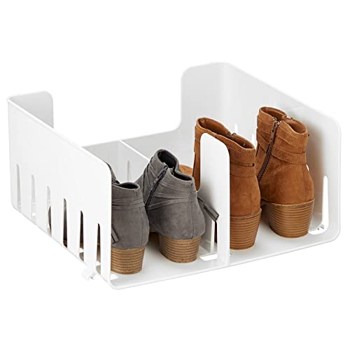 mDesign Stackable Shoe Storage Organizer for Organizing Men's and Women's Shoes Inside Closet - Holds Booties, Pumps, Sandals, Wedges, Flats, Heels - Each Holds 2 Pairs - 6 Pack - White