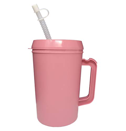 Insulated Hospital Carafe β 34 oz β Hot and Cold Refillable Water Bottle β With Flexible Straw and Pouring/Sipping Spout (1)