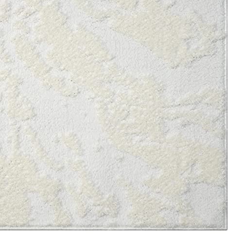 LUXE WEAVERS Abstract Textured Marble Swirl Cream 8x10 Area Rug