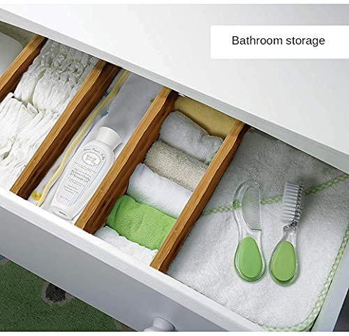 Bamboo Drawer Dividers Set of 4, Adjustable Drawer Organizers for Kitchen, Bedroom, Bathroom, Dresser & Office (13"-17")