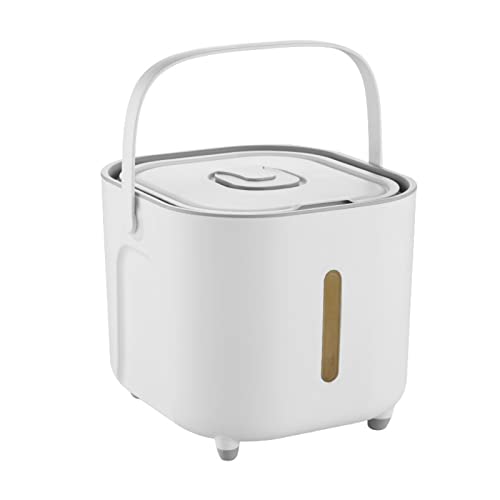 HOMHOLDON 22 Lbs Rice Dispenser,Large Sealed Grain Storage Container with Measuring Cup Food Dispenser Kitchen Organizer for Rice,Beans,Grains,Cereal Dry Food,Pet Food(Large)