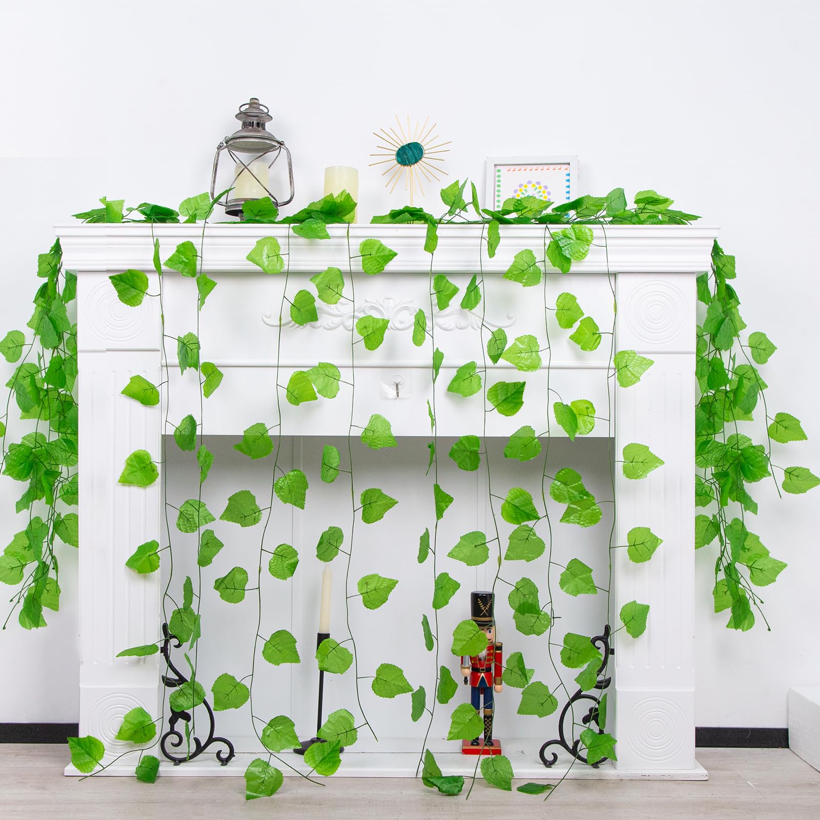 BigOtters Vines for Room Decor, 12 Pack Fake Ivy Leaves Artificial Ivy Garland Hanging Plant Vine for Bedroom Wall Wedding Decor, 90.5Ft