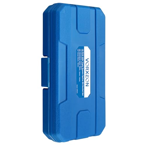 VORXEON 10 Pcs Triple Square Spline Bit Socket Set M4 - M18, S2 Alloy Steel and CR-V XZN Sockets with Storage Case, 1/4” 3/8” 1/2” Drive