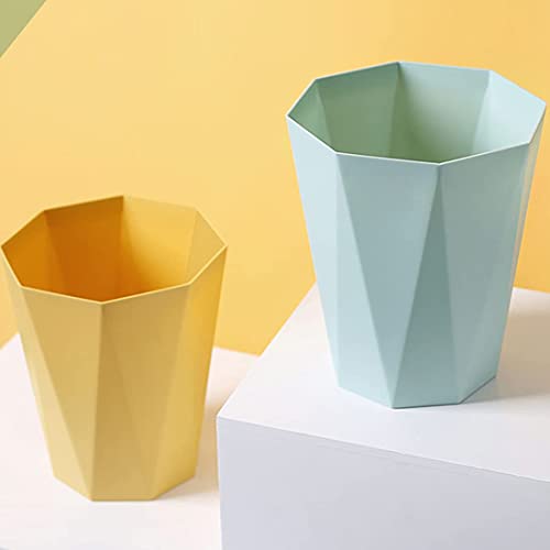 Heins Household Trash Can Plastic Commercial Waste Basket, Bedroom Storage Bucket, Garbage Bin for Bathroom Kitchen Countertop Under Sink (Mustard Yellow S)