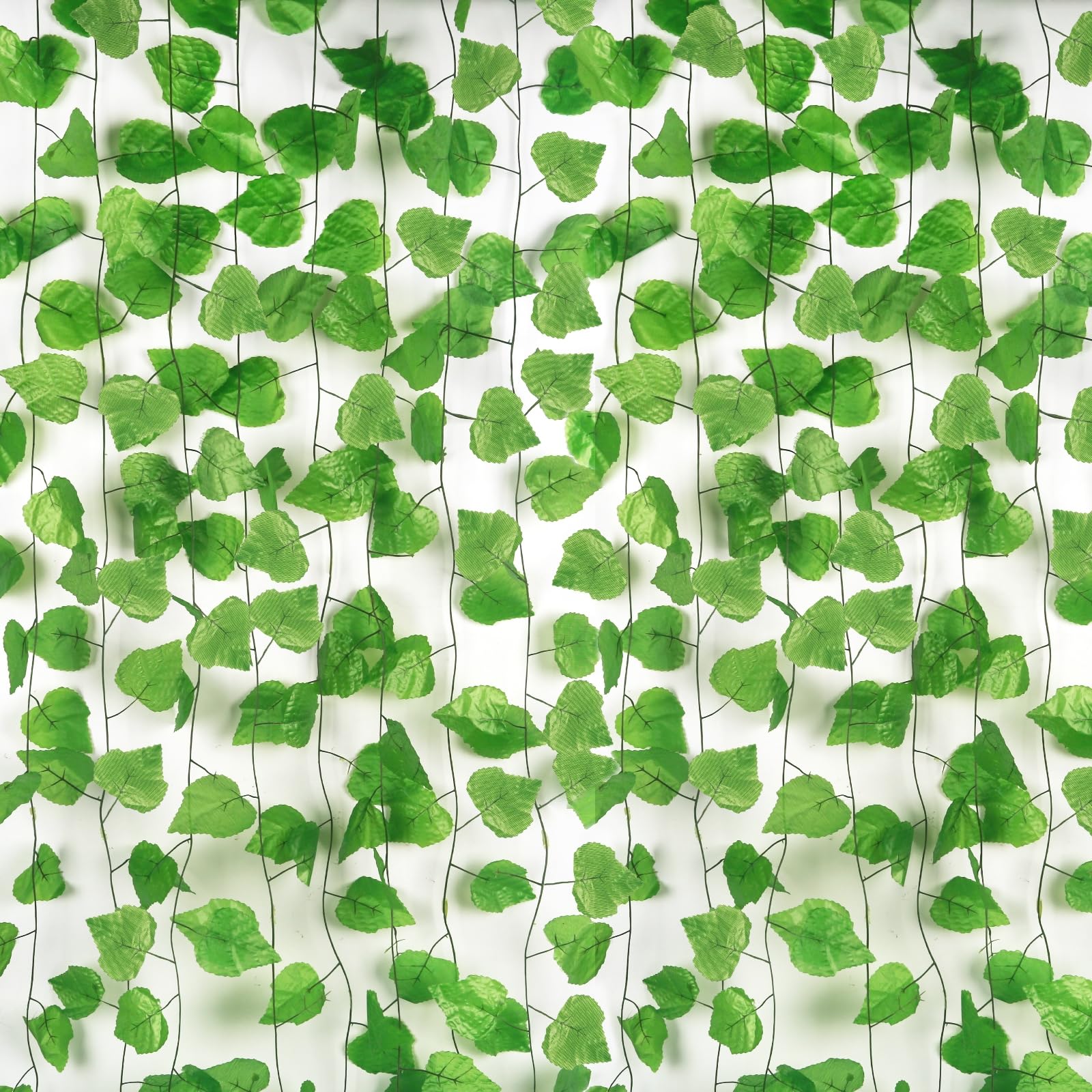 BigOtters Vines for Room Decor, 12 Pack Fake Ivy Leaves Artificial Ivy Garland Hanging Plant Vine for Bedroom Wall Wedding Decor, 90.5Ft