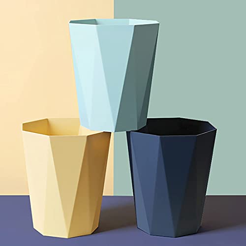 Heins Household Trash Can Plastic Commercial Waste Basket, Bedroom Storage Bucket, Garbage Bin for Bathroom Kitchen Countertop Under Sink (Mustard Yellow S)