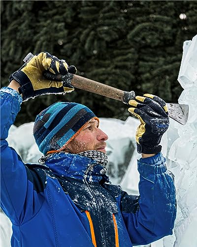 toolant Waterproof Winter Leather Work Glove Men, Thor Series, Heavy Duty Mechanic Gloves, Warm 3M Insulate Lining, Touchscreen, with Impact Protection, Small