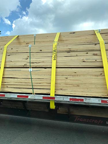 Mytee Products (10 Pack Winch Straps 4" x 27' Yellow Heavy Duty with Flat Hooks WLL# 5400 lbs | Flatbed Straps Tie Down 4 Inch Cargo Control Truck Straps for Flatbed Truck Utility Trailer
