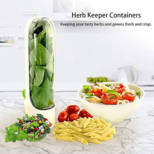 Jfxgjuv Herb Saver Best Keeper For Freshest Produce, Lasting Refrigerator Herb Keeper, Containers, Clear Herb Savor Pod, Herb Storage Container For Cilantro, Mint, Asparagus (set of 3)