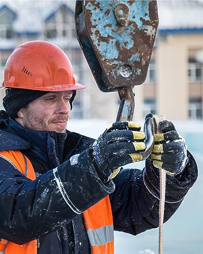 toolant Waterproof Winter Leather Work Glove Men, Thor Series, Heavy Duty Mechanic Gloves, Warm 3M Insulate Lining, Touchscreen, with Impact Protection, Small