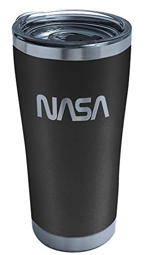 Tervis Triple Walled NASA Insulated Tumbler Cup Keeps Drinks Cold & Hot, 20oz - Stainless Steel, Logo, Black