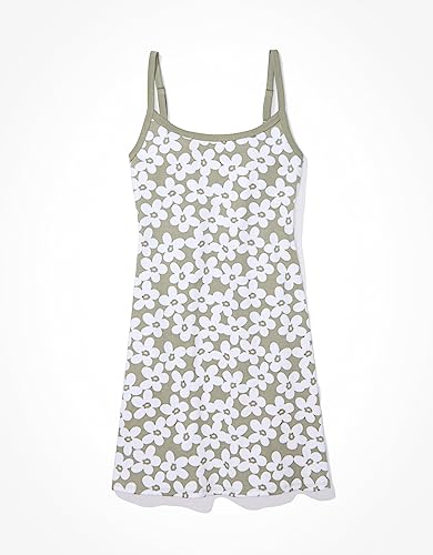 American Eagle X The Summer I Turned Pretty Ribbed Knit Mini Dress Green