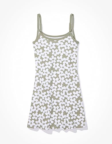 American Eagle X The Summer I Turned Pretty Ribbed Knit Mini Dress Green