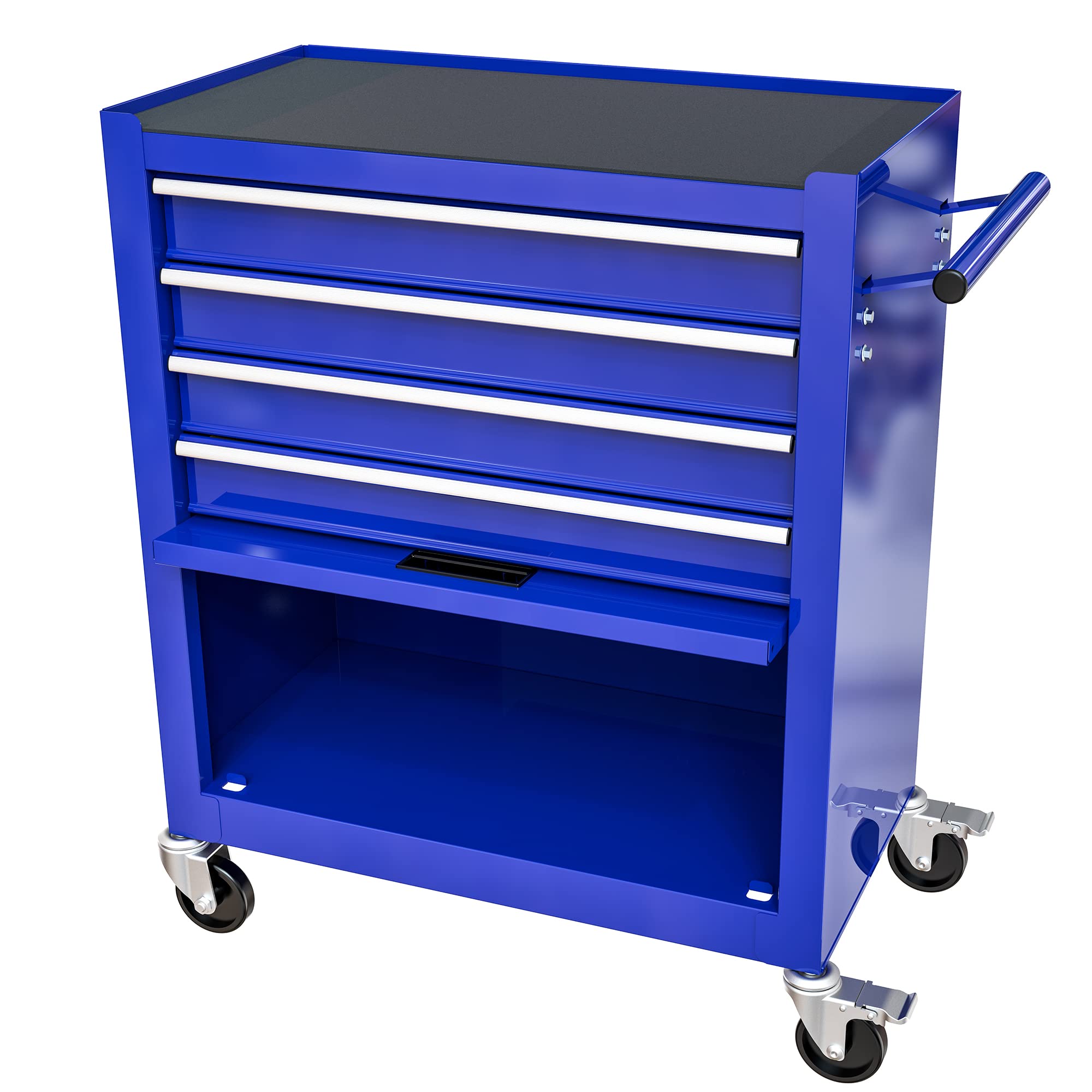 Tool Cart on Wheels 24.4in,4 Drawers Rolling Tool Box,Locked Drawers Storage Organizer Cabinet for Garage, Warehouse, Repair Shop, Workshop